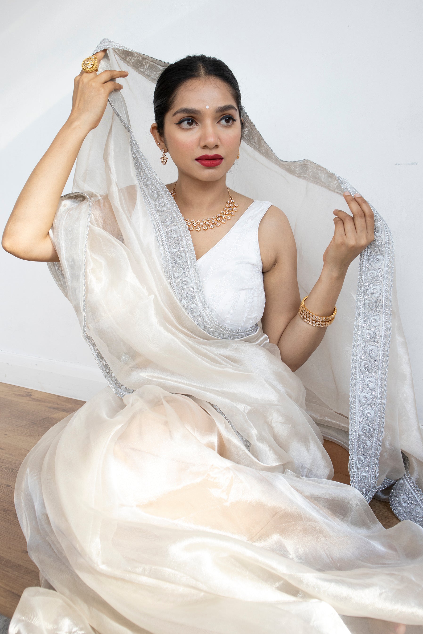 Silver Tissue Saree– Kosataga