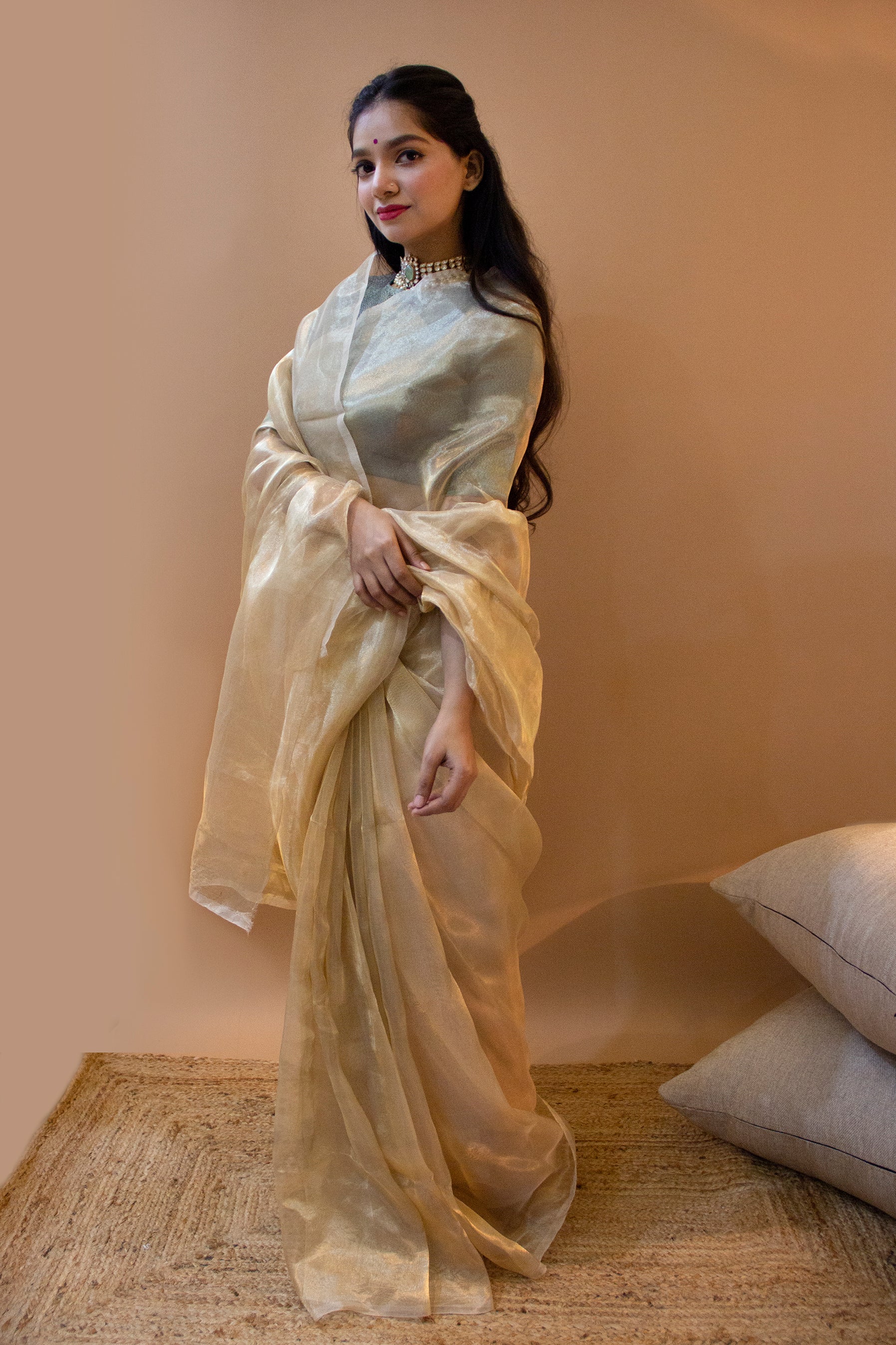 Pre-order: Handwoven Tissue Saree– Kosataga